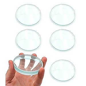 6pc Optical Lens Set, 3" - 200mm, 300mm, 500mm Focal Lengths - 3 Double Convex & 3 Double Concave, 3" (75mm) Diameter Lenses - Optically True Glass - Ground, Beveled Edges - Eisco Labs