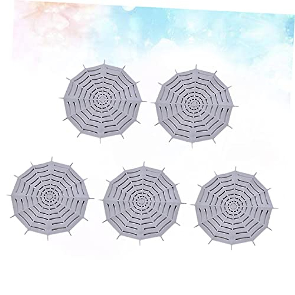 Outanaya 5pcs Hair Stopper Sink Sewer Filter Spider Web Shaped Filter Strainer Floor Drain Stopper Kn Filter Drainer Filter Drain Filter Screen Basket Bathtub Plug Hair Receiver Drain Plug