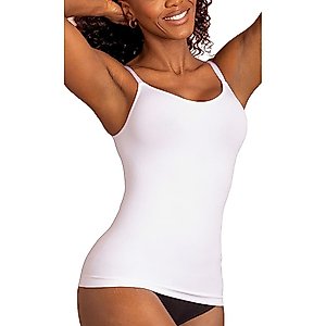 LILLY ROSE Womens Tank Tops Shapewear - Body Shaper - Compression Camisole (White, Small)
