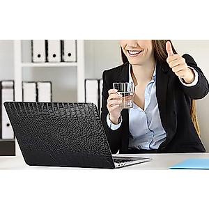 AMCJJ Compatible with MacBook Air 15 inch Case 2024 2023 Release M3 A3114 M2 A2941, Hard Shell Cover & Keyboard Cover & Screen Protector - Black Leather