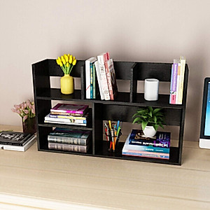 Jerry & Maggie Extra Large Desk Organizer Shelves for Office Organization, Multi Units Storage Rack Home Office Accessories, Office Must Haves Desk Shelf for Top of Desk, Black