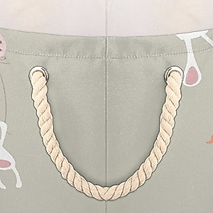 Happy Easter Egg And Rabbit Large Round Baskets for Storage Laundry Baskets with Handles Blanket Storage Basket for Bathroom Shelves Bins for Organizing Nursery Hamper Girl Boy