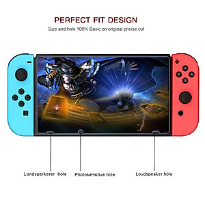 Nintendo Switch Screen Protector, LINNO Eyes Care Anti UV,Anti blue light tempered glass Protection film for Nintendo 2017 Profession For game Super HD Anti Fingerprint, scratch resistance(2-PACK)