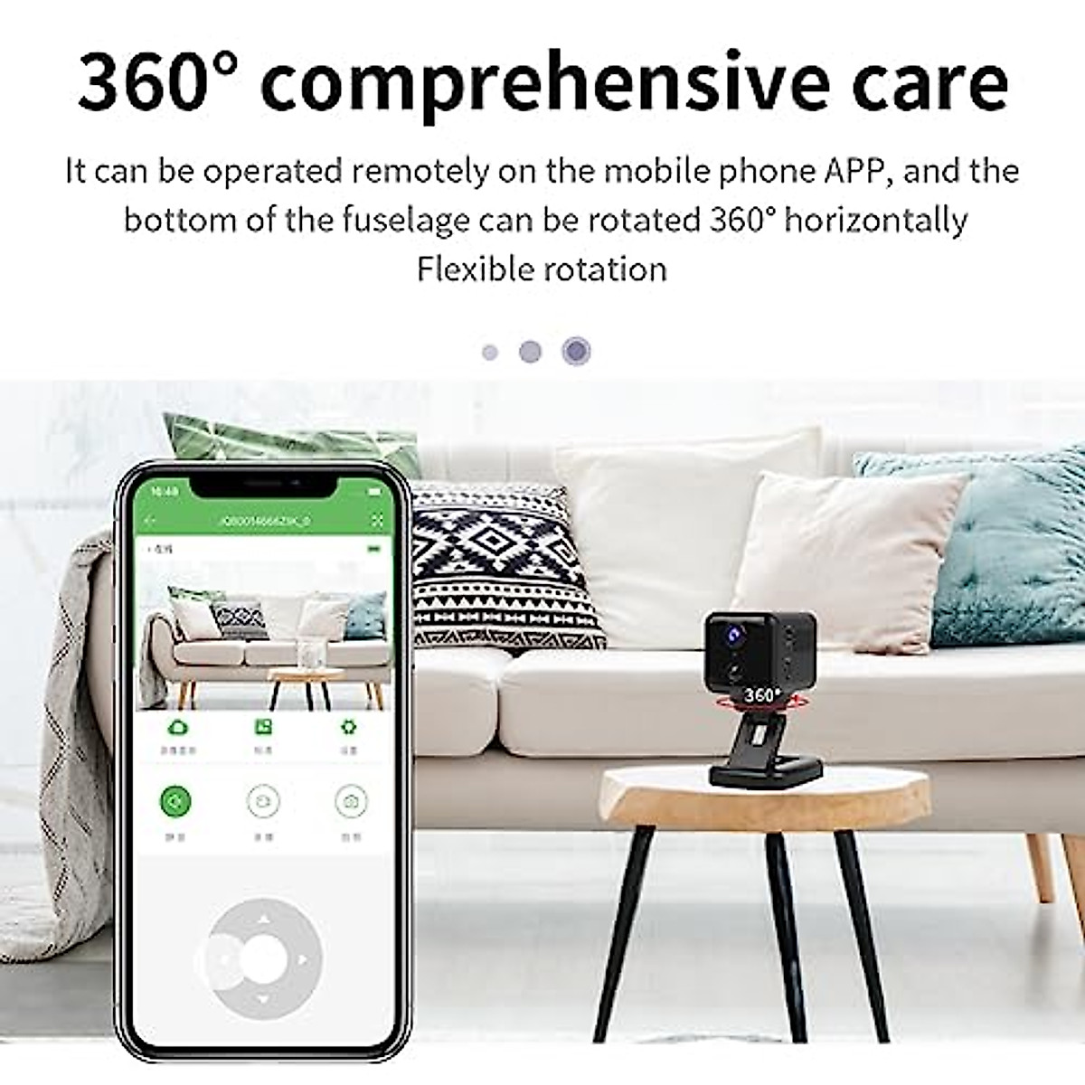 Smala Rotate Mini Camera Plastic Rotate Camera Two-Way Intercom Ultra Small Cam Night Vision Wireless Indoor Camera Low Power Consumption