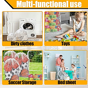 4 pcs Commercial Mesh Laundry Bag - Sturdy Mesh Material with Drawstring Closure. Ideal Machine Washable Mesh Laundry Bag for Factories, College, Dorm and Apartment Dwellers(4Set-M,L,XL,XXL)