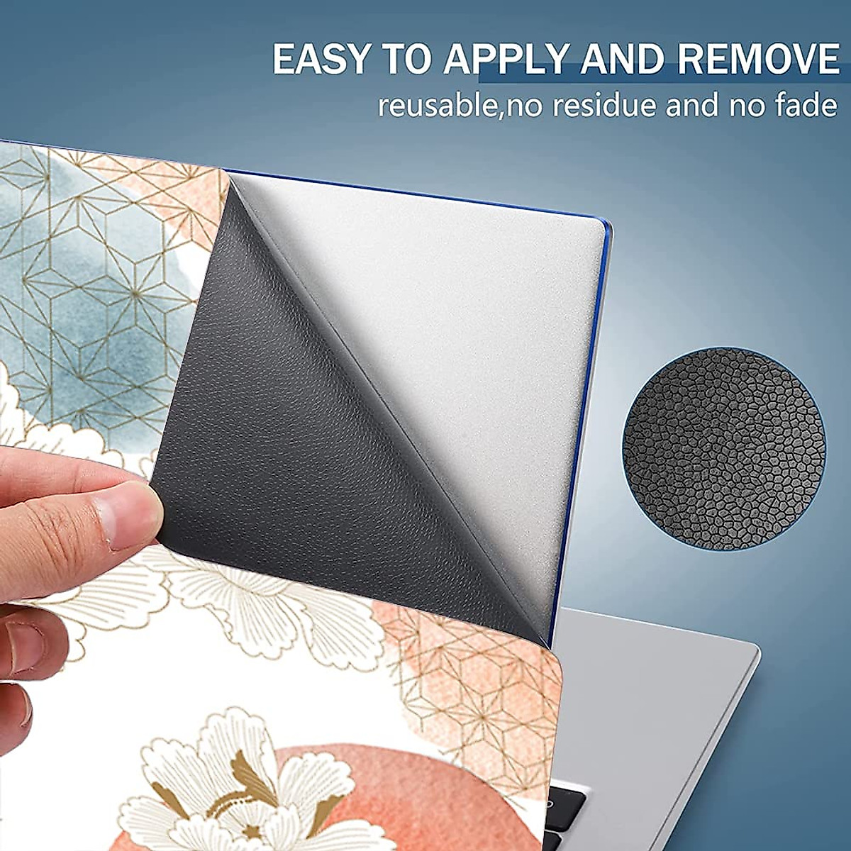 Newplenty Laptop Skin Sticker,13.3 14 15 15.4 15.6 inch Laptop Skins,Universal Vinyl Decal,Dustproof Scratch Resistant Reusable Cover Protector with Free 2 Wrist Pads (Flower 3)