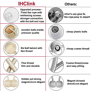 IHClink Window Curtain Tiebacks Clips VS Strong Magnetic Tie Band Home Office Decorative Drapes Weave Holdbacks Holders European Style 1 Pair