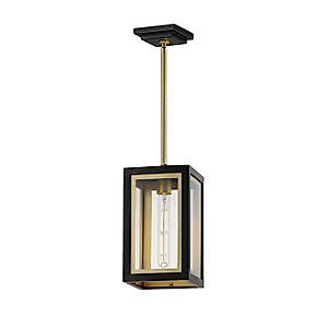 Maxim Lighting 30051CLWTGLD I Neoclass Collection 12 Inch One Light Outdoor Ceiling Pendant I White & Gold Finish I Modern Contemporary Light Fixture I Adjustable Height I
