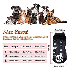 Rypet Anti Slip Dog Socks 3 Pairs - Dog Grip Socks with Straps Traction Control for Indoor on Hardwood Floor Wear, Pet Paw Protector for Small Medium Large Dogs L