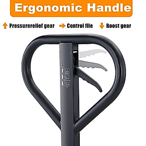 APOLLO Manual Scissor Pallet Jack High Lift Hand Truck 2200lbs Capacity 45" Lx21 W Fork Size for Material Handling Only Suitable for EU Pallets