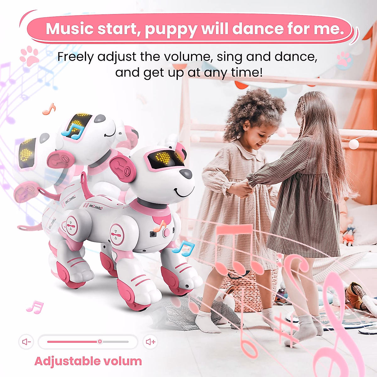 FUUY Robot Dog Toys for Girls Toys Interactive Robot Toy FollowMe Robot for Kids 5-7 Intelligent Remote Control Dog with Sing Dance AI Robotics for Kids Age 3 4 5 6 7 Chrismas Birthday Gifts