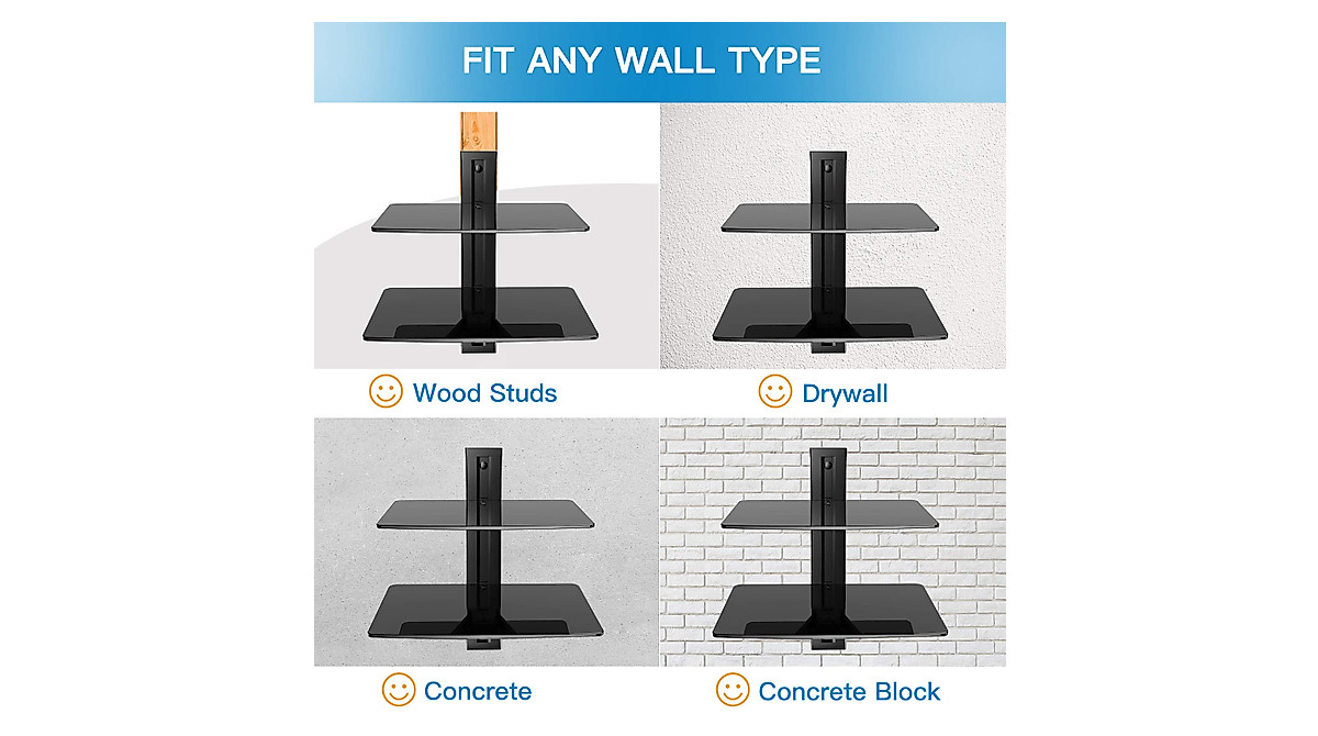 PERLESMITH Wall Shelf - Durable Floating AV Shelf