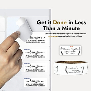 Return Address Labels Personalized, 250 Rolls, 2.6"L x .75"H - White Matte Finish Personalized Address Labels - Made in USA Return Labels Personalize Self Adhesive - Perfect Custom Address Labels