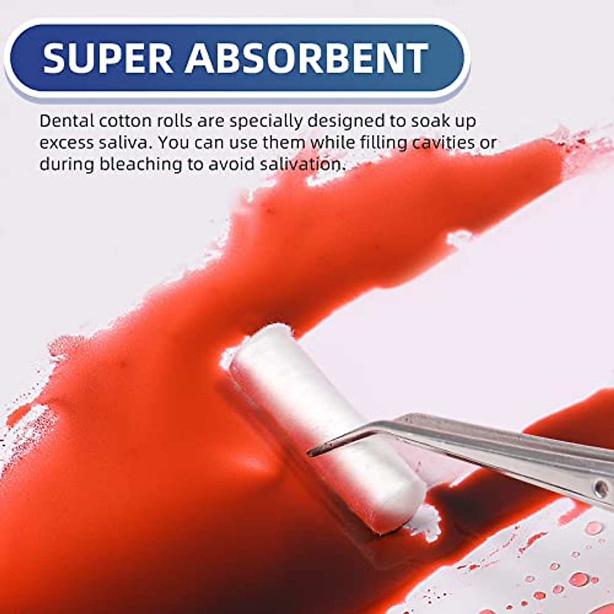 400 PCS Dental Gauze Rolls Cottons Pads, Nosebleed Kit Accessories #2 Medium 1.5" Mouth Gauze Nose Plugs for Dental Clinic, Household