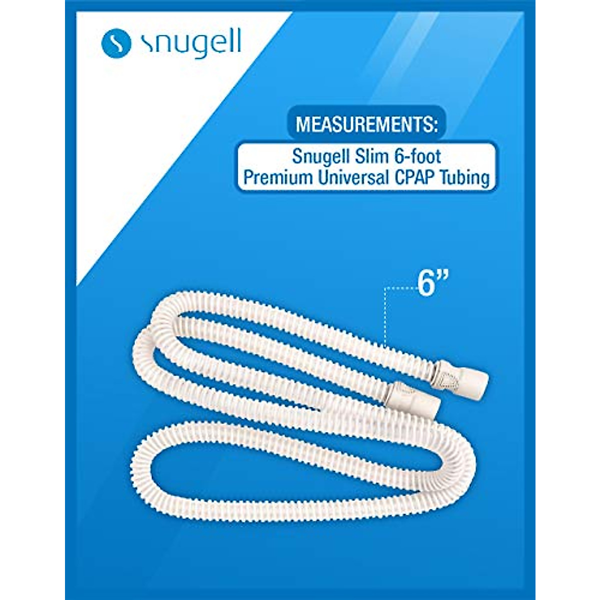 Slim CPAP Tubing by Snugell™ | 6-Foot Universal Premium Slim CPAP Tube | Compatible with all major CPAP Machines