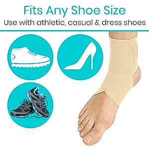 Vive Ankle Wrap (2 Pack) - Strap Heel Brace Stabilizer For Sprained Foot - Breathable, Soft, Firm Compression Sport Sleeve For Swelling - Adjustable Nonslip Elastic Support For Tendonitis (Women, Men)