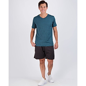 Real Essentials Athletic V Neck Tshirt Shirts T-Shirts Men Quick Dry Fit Tops Dri Fit Short Sleeve Active Wear Training Exercise Fitness Workout Shirt Tee Tees Gym Sports Top, Set 1, L, Pack of 5