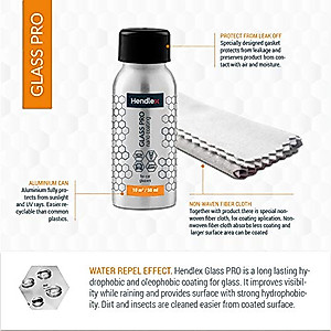 Hendlex Car Windshield Coating Nano Glass PRO and Glass Prepare Cleaner | Window Water Repel and Screen Prep Cleaner