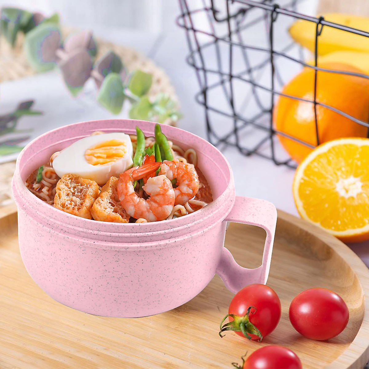 GMAEURL Microwave Ramen Bowl Cooker With Lid Instant Noodle Bowl Soup Bowl Bpa Free/Food Grade For Office College Dorm Room Instant Cooking Dishwasher Safe