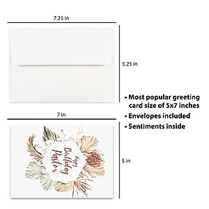 Pastor Birthday Card 5x7Inch for Pastor Card Happy Birthday Pastor Christian Birthday Card for Pastor (Single Card)