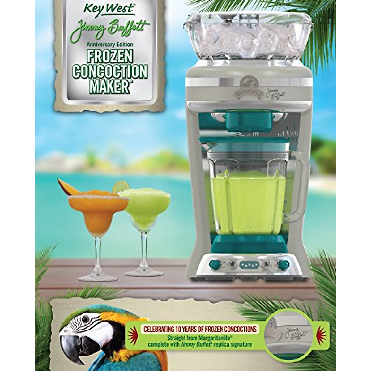 Margaritaville Jimmy Buffet Signature Edition Frozen Concoction Maker, DM1946, Metallic