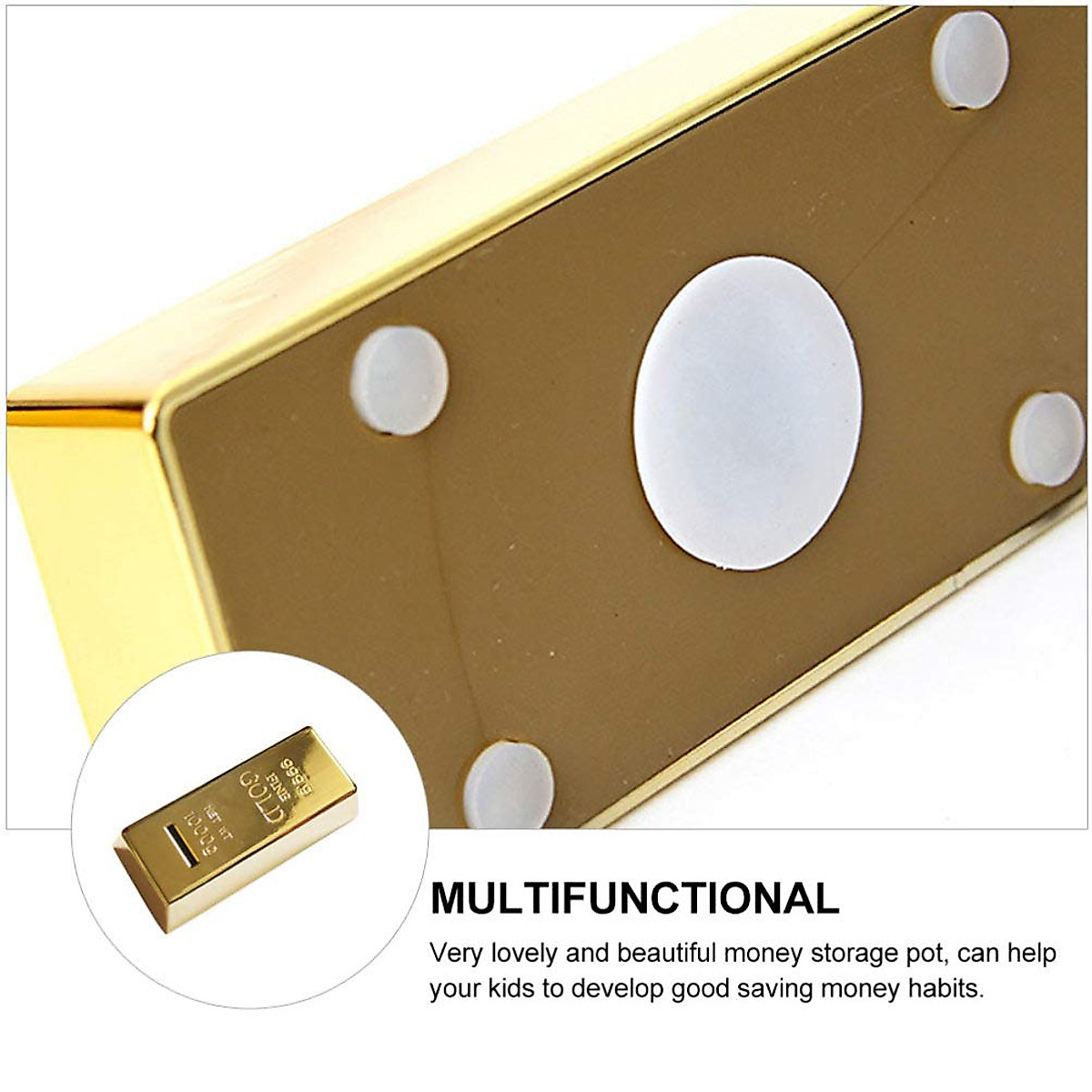 Kisangel Bar Bank Bar Piggy Bank Brick Saving Money Box Wealth Good Luck Success Decor for Kids Children Easter Birthday Party Favor