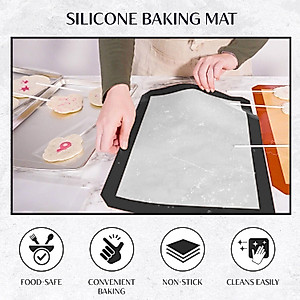 Large Silicone Baking Mat (15.7'x23.6') with Measurement Indicators, Non-Slip Surface, and Pastry Mat Sheet for Dough Rolling - Perfect for Creating Cookies, Macarons, and Bread - Pack of 2
