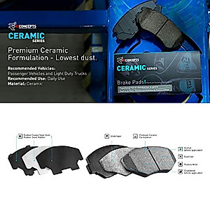 R1 Concepts Front Rear Brakes and Rotors Kit |Front Rear Brake Pads| Brake Rotors and Pads| Ceramic Brake Pads and Rotors |Hardware Kit|fits 2003 Subaru Forester