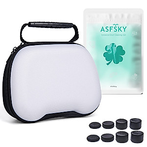 ASFSKY PS5 DualSense Controller Carry Case PS5 Controller Storage Bag Travel Carrying Case Holder Shockproof Protective Hard Case for PlayStation 5 DualSense Controller (WHITE+BLACK)