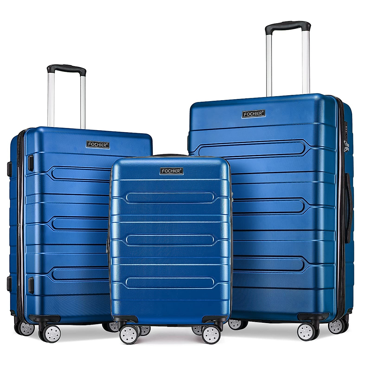 Fochier 3 Piece Expandable Luggage Set with TSA Lock, Hard Shell Rolling Suitcase Set with 4 Spinner Wheels for Women Man, 20 24 28 Inch