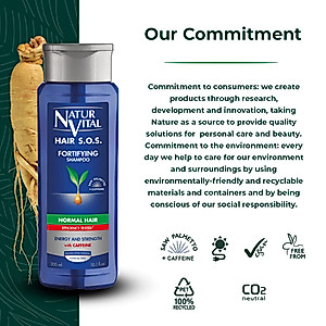 NaturVital Unisex, Natural Aloe Vera & Ginseng Organic Hair SOS Revitalizing Shampoo for Normal Hair, Prevents Hair Breakage, Cruelty-Free & Paraben-Free