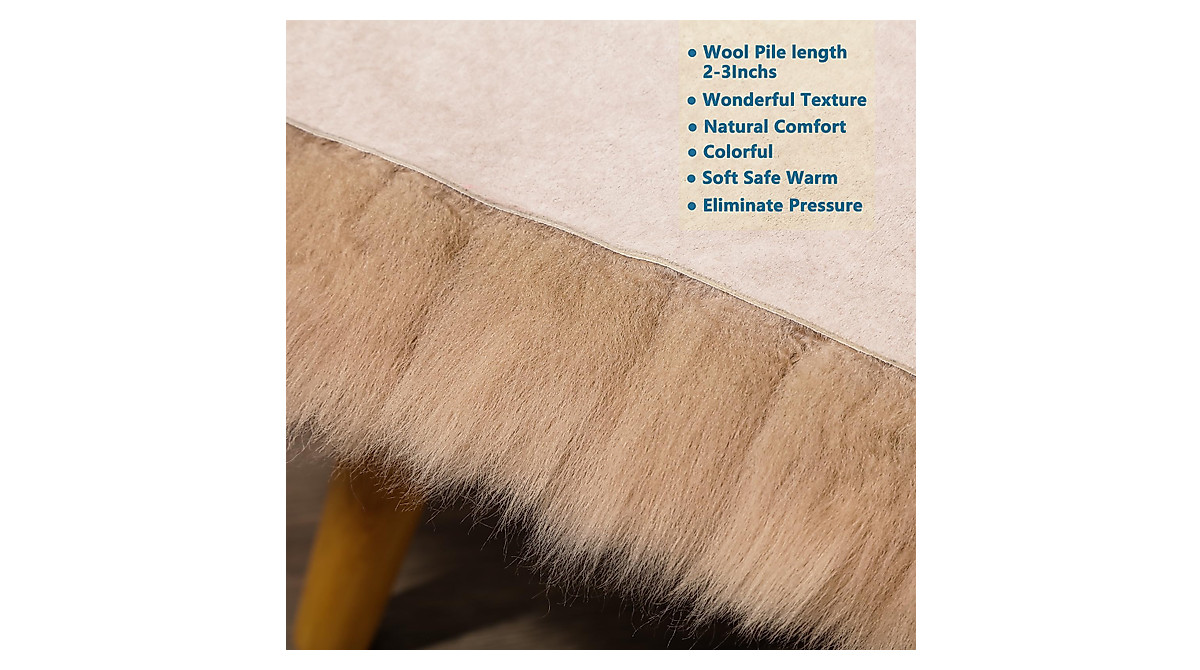 AOGELAN Genuine New Zealand Sheepskin Rug | Soft Fur Area Mat