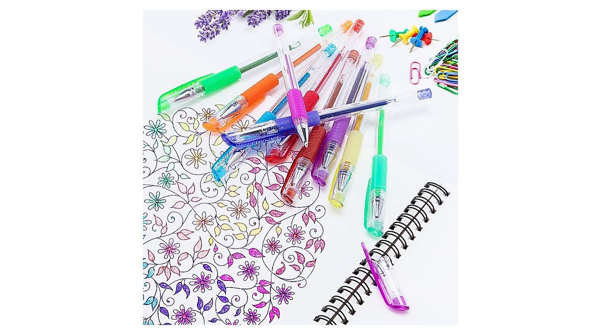 TANMIT Gel Pens Set - 33 Vibrant Colors with 40% More Ink for Creative Art