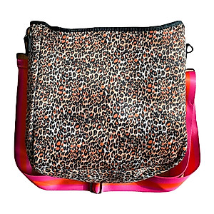 Crossbody Bag Neoprene Womens Purse, handbag Beach bag by GraceBeth (Pink Cheetah)