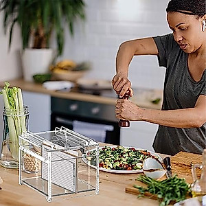 EDUROMI Recipe Box, Acrylic Recipe Card Holder Box with Cards and Dividers, Phone and Card Slot, Card Holder, 10 Dividers, 4x6 Inch Recipe Cards, Gift for Grandma Mom Women Wedding Bridal Shower