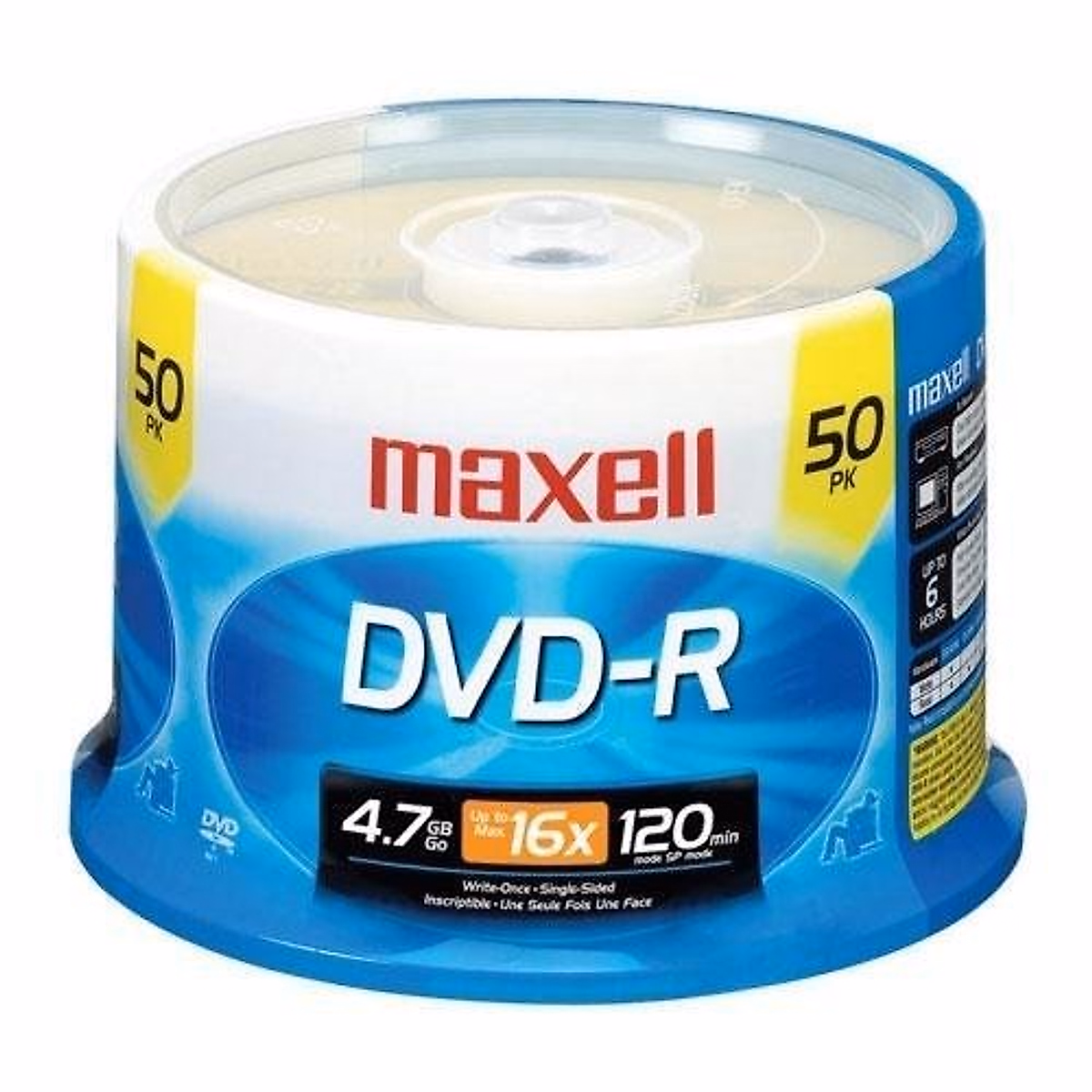 Maxell 16X DVD-R Media 50 Pack in Cake Box (638011)