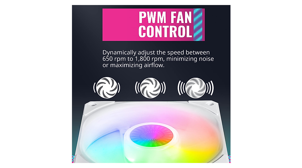 Cooler Master SickleFlow 120 ARGB White Fan – Customizable RGB Lighting