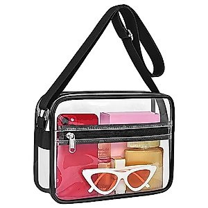 MAY TREE Clear Crossbody Bag Stadium Approved Clear Messenger Bag Suitable for Work, Travel, Concert and Sport Event