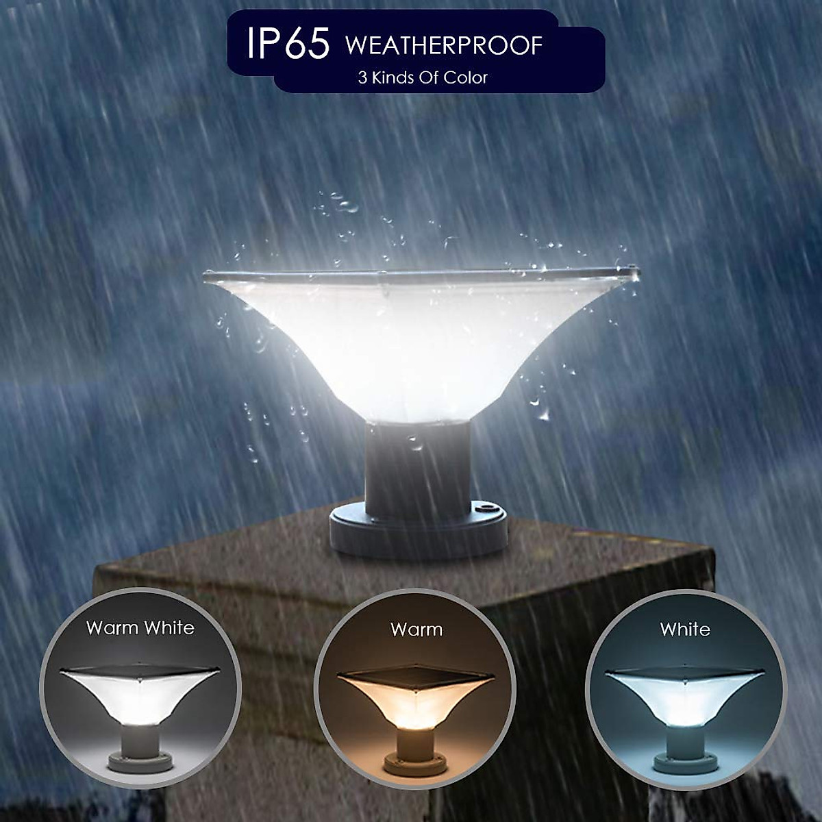 FOOYANCHO Solar Post Cap Lights Outdoor,Dusk to Dawn Auto On/Off Solar Powered Post Lights Fits Most Posts (2 Pack)