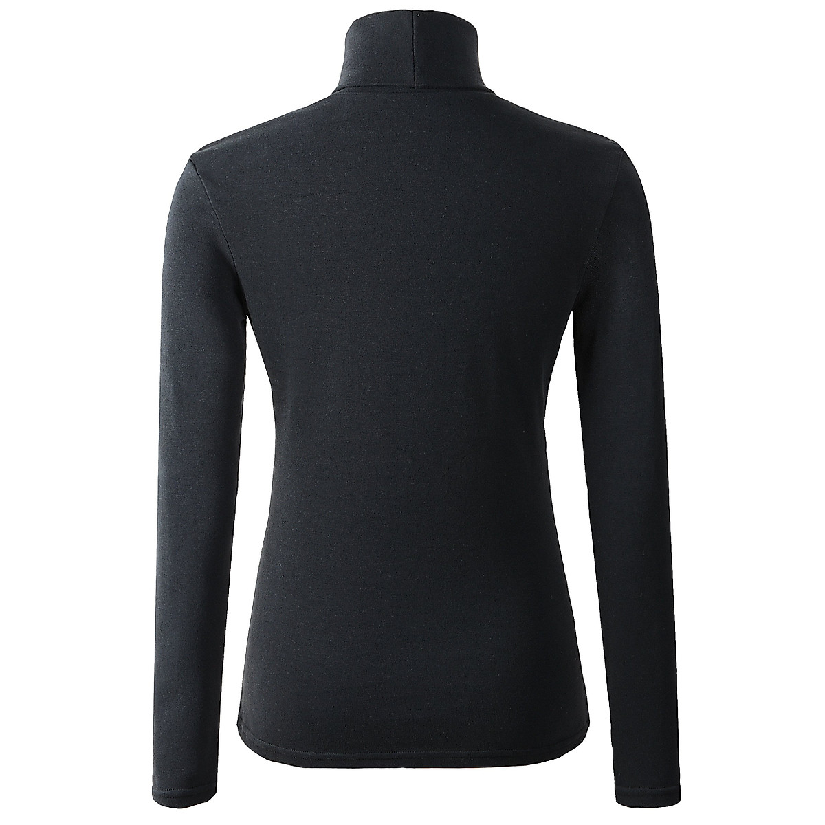 HieasyFit Women's Cotton Basic Thermal Turtleneck Pullover Top Black L