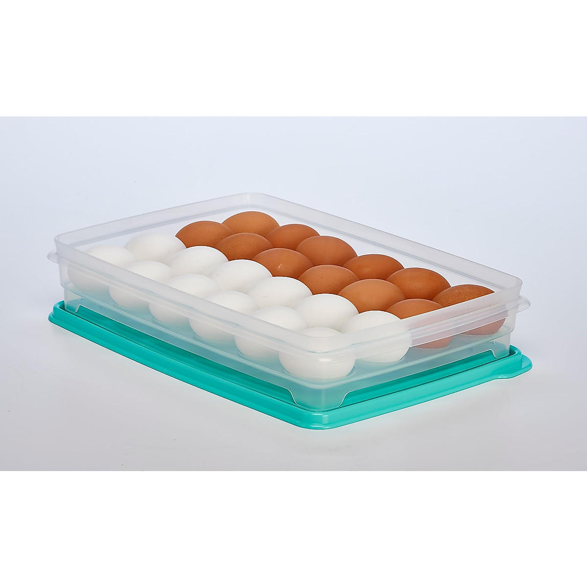 Buddeez [Made in USA] Deviled Egg Carrier with Lid | Deviled Egg Tray with Lid | Deviled Egg Container(s) are Stackable and hold 24-Eggs