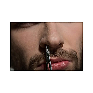 HAWATOUR Beard Scissors, Stainless Steel Scissors for Trimming, Cutting Beard, Mustache, Eyebrow, Nose Hair, Silver