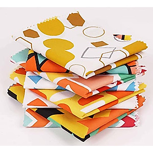 Soimoi 8 Pc Fat Quarter Bundle, Geometric Abstarct Collection Print 18"x 22" DIY Patchwork- 100% Cotton Pre-Cut Quilting Fabric Multicolor