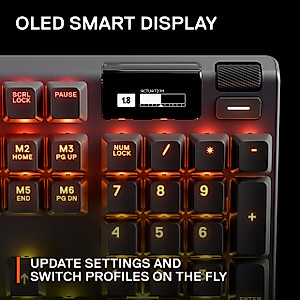 SteelSeries Apex Pro RGB Backlit Gaming Keyboard with Mechanical Switches and OLED Smart Display (Renewed)