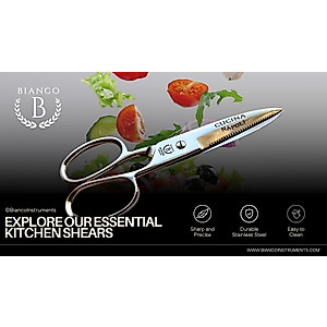 Cucina Napoli 8" Kitchen Scissor "Made In USA!" SOLID Stainless Steel