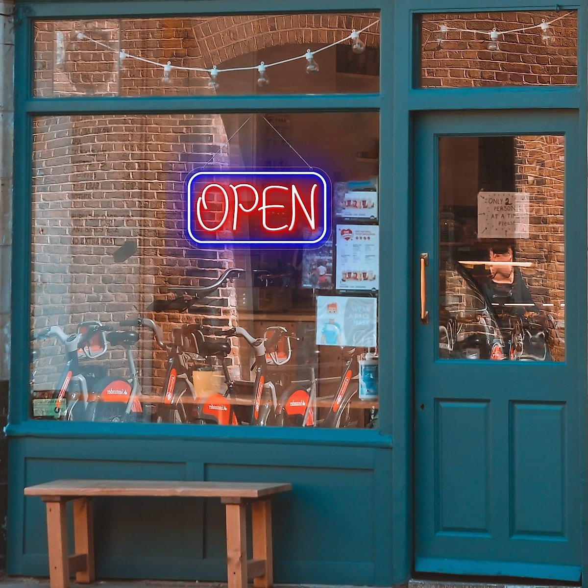 Neon Open Sign, Open Signs for Business, 16.5"x 8.4" Open Sign Led, Open Signs for Business Window With Adjustable Brightness, Open Neon Sign, Powered by USB with ON/OFF Switch