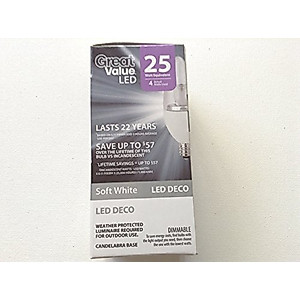 Great Value LED Deco Light Bulb, Soft White
