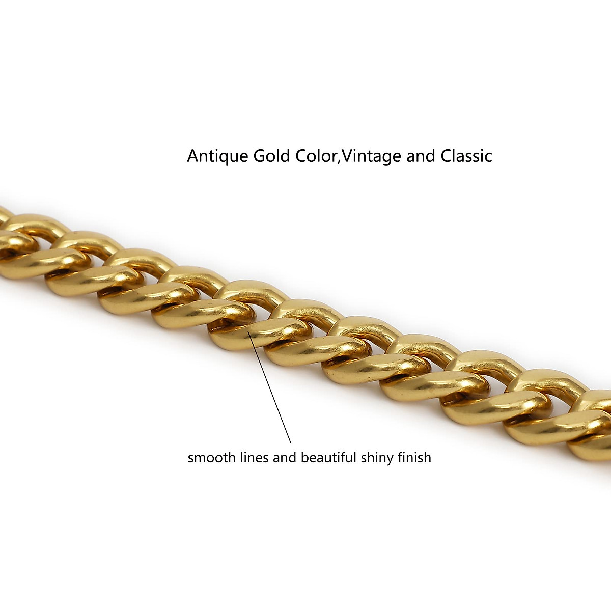 Xiazw 26 Inch Chic Metal Purse Chain Strap Handle Shoulder Straps Replacement Charms for Bag Handbags (Old Gold)