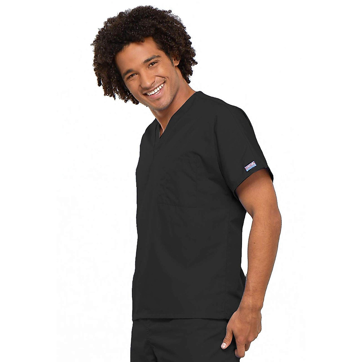 Cherokee Originals Unisex V-Neck Scrubs Shirt, Black, Large