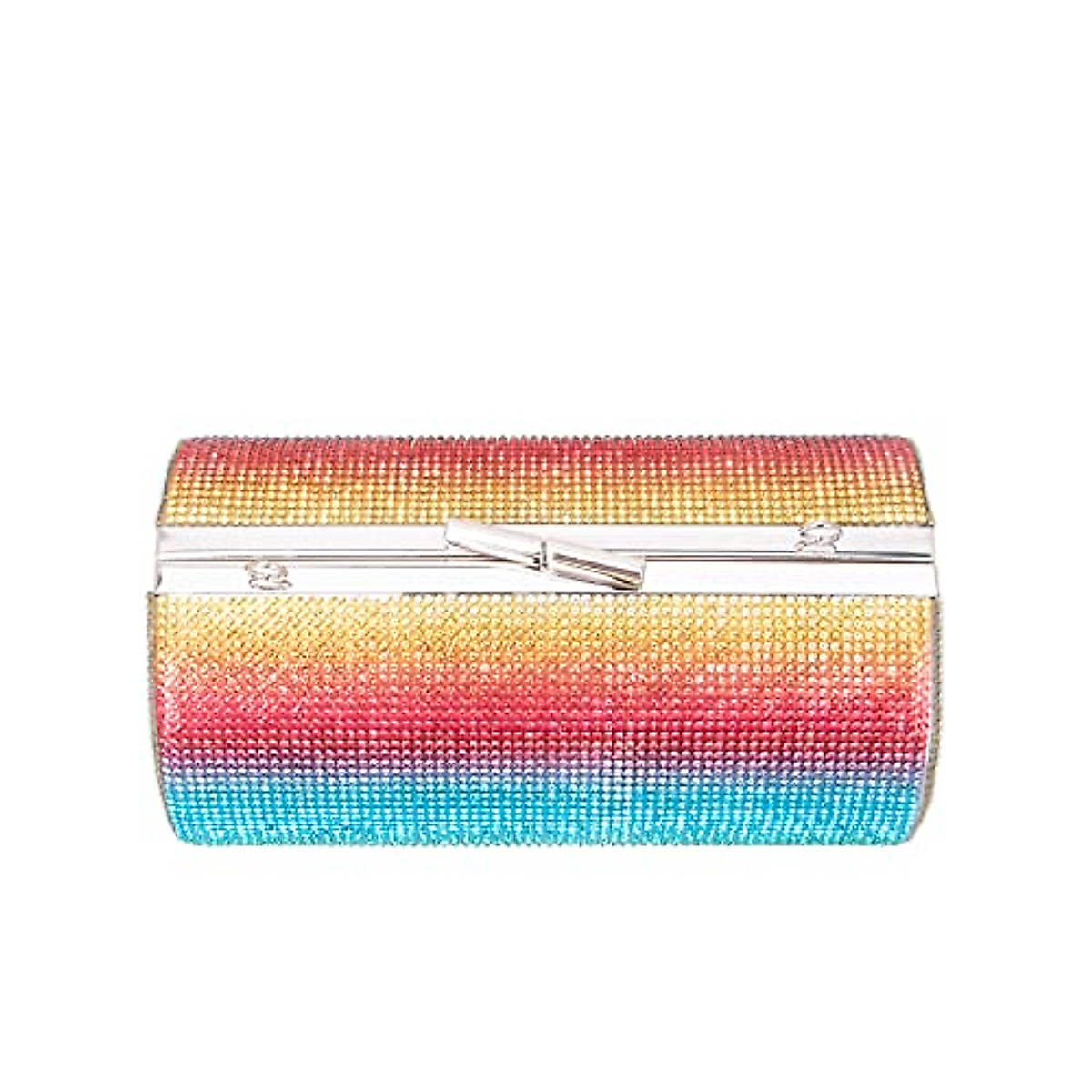 GripIt Rainbow Rhinestone Evening Handbags Ladies Colorful Clutch Bag Purses for Women with Golden Chain for Party Prom